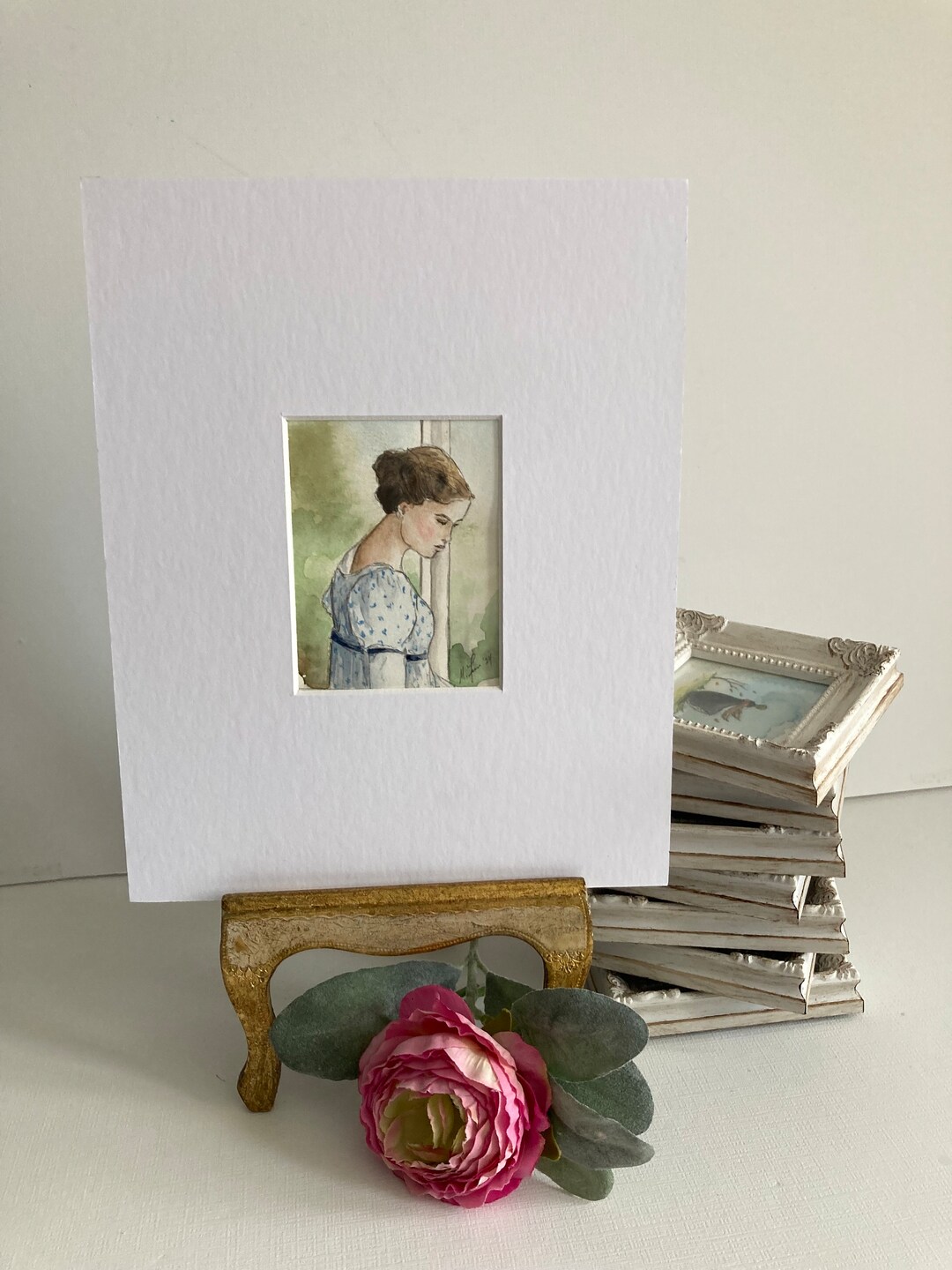 Catherine Morland. Original Watercolor. 3x4 Inches With 8x10 Mat ...