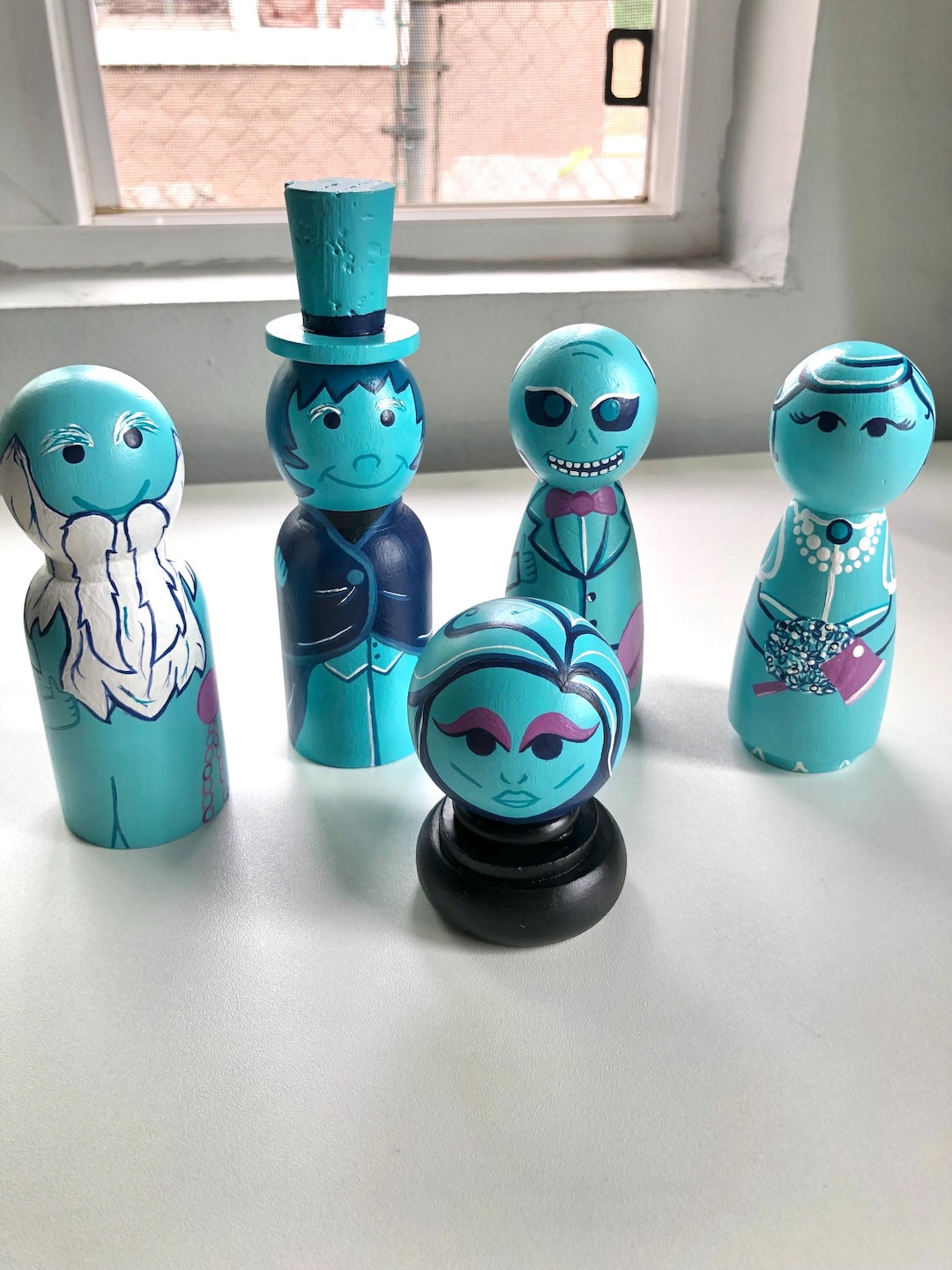 Haunted Mansion Wooden Peg Dolls/hitch Hiking Ghosts/madam Leota/ghost ...