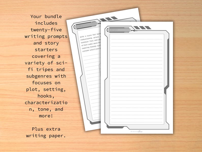 Sci-fi Writing Prompts & Story Starters Printable Bundle | Instant ...