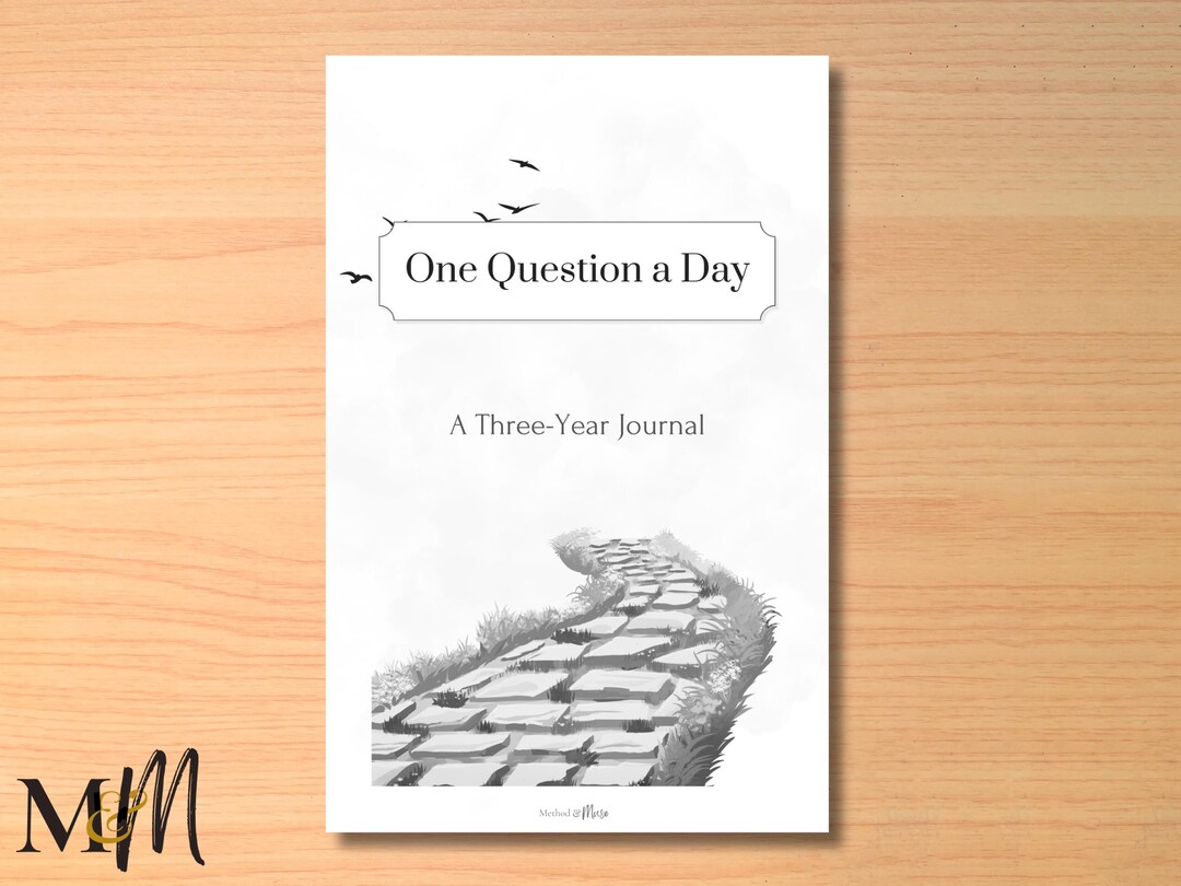 One Question a Day Three-year Journal GRAYSCALE | Printable, Discbound ...