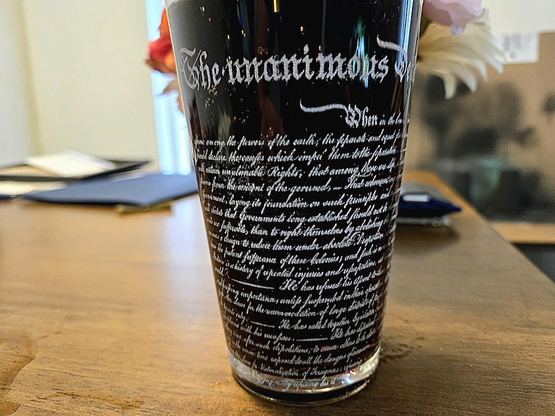 Declaration of Independence Pint Glass Laser Engraved - Etsy