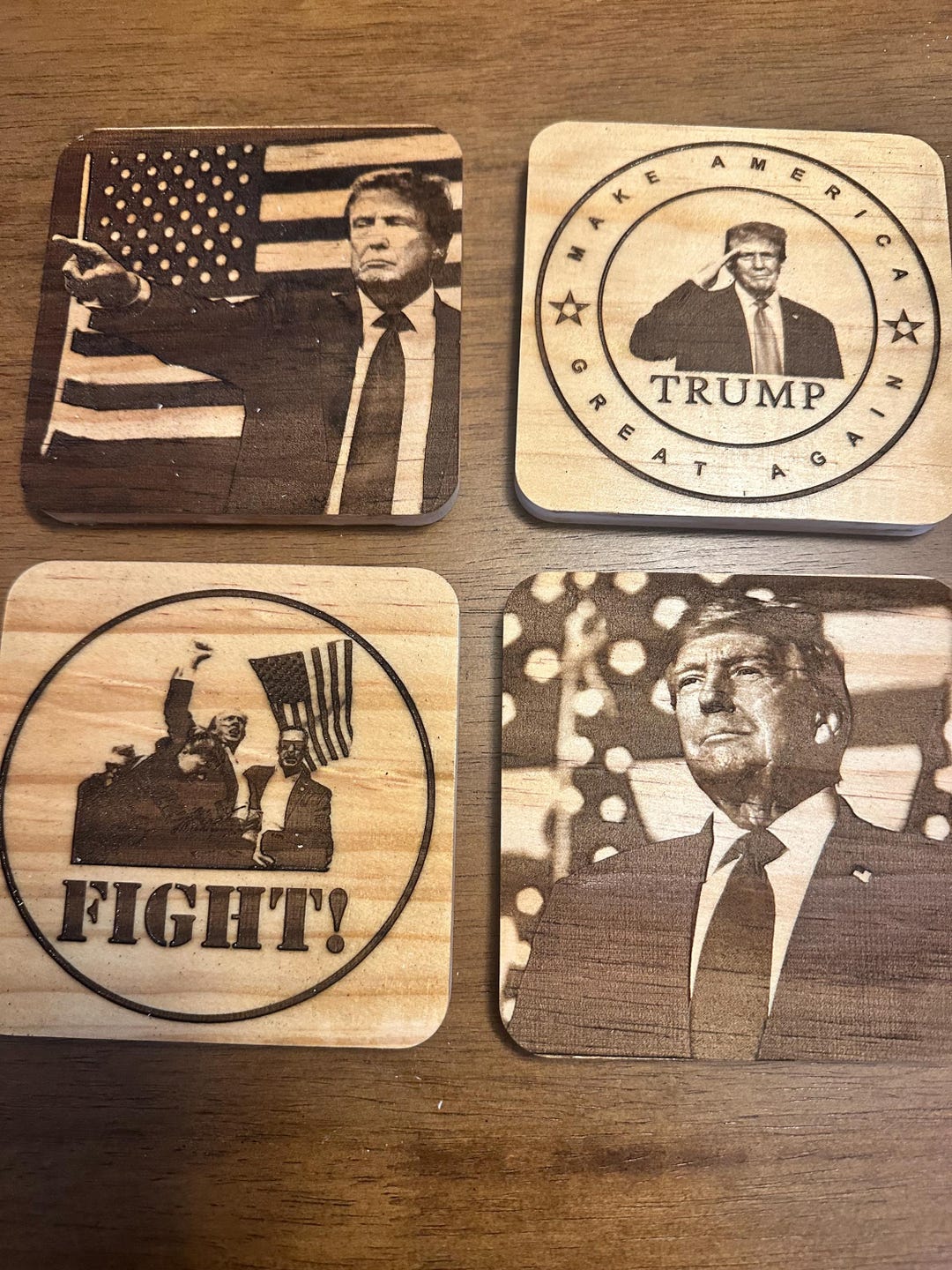President Donald Trump 4 Wood Drink Coasters - Etsy