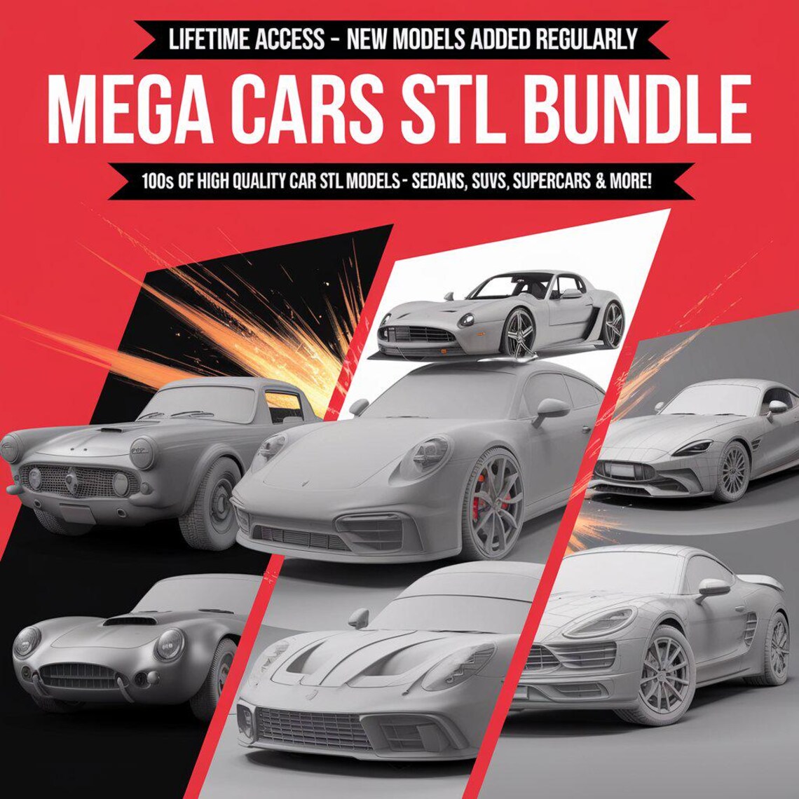 Biggest Cars STL Bundle | 3D Printable Car Models for Resin & FDM ...