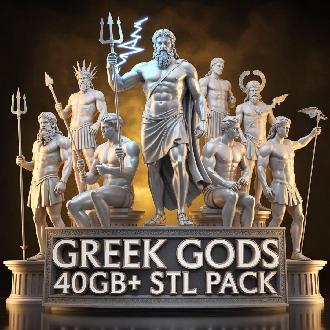 Greek Gods 40GB+ STL Pack | Mythology 3D Print Bundle | Zeus, Athena ...