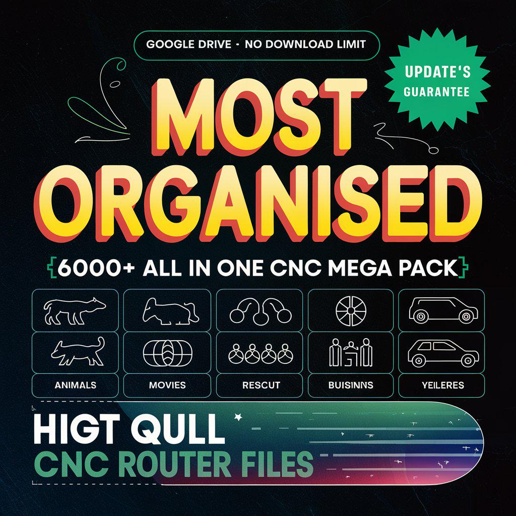 Mega CNC Router STL Pack: 6000 STL File for 3D Cnc Router Machine ...