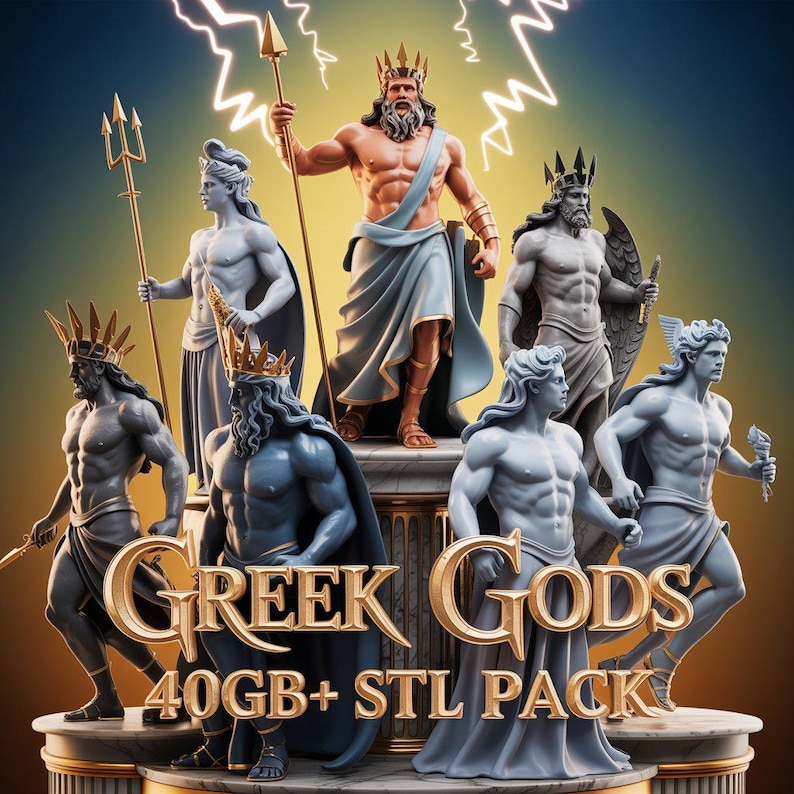 Greek Gods 40GB+ STL Pack | Mythology 3D Print Bundle | Zeus, Athena ...