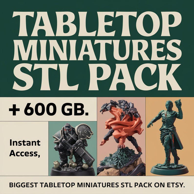 Mega Mixed Tabletop STL Bundle | Largest Organized STL Pack for 3D ...