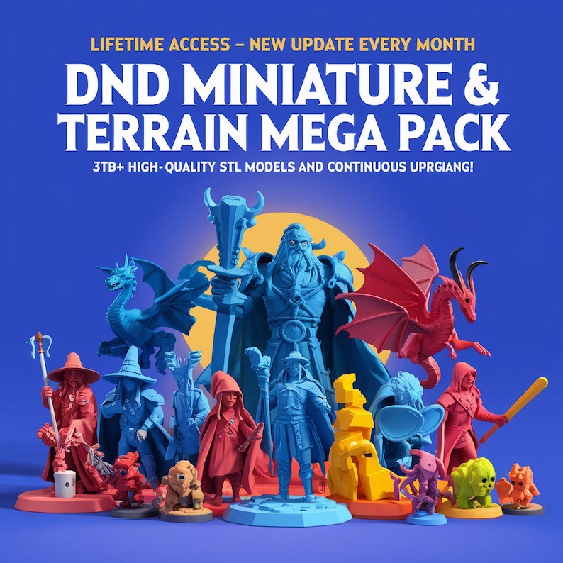 MEGA Dnd, Miniatures & Terrain STL Bundle | Massive 3D Printing ...