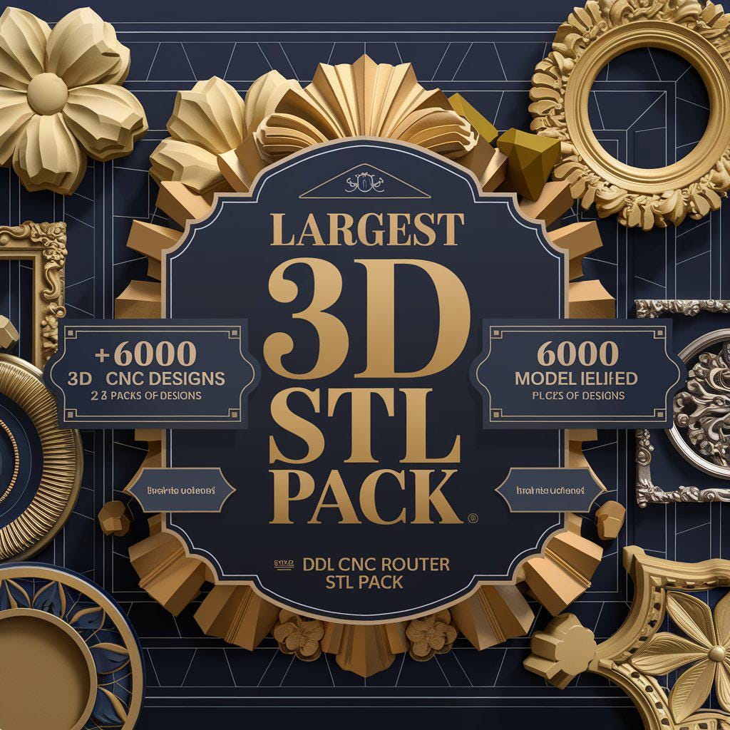 Mega CNC Router STL Pack: 6000 STL File for 3D Cnc Router Machine ...