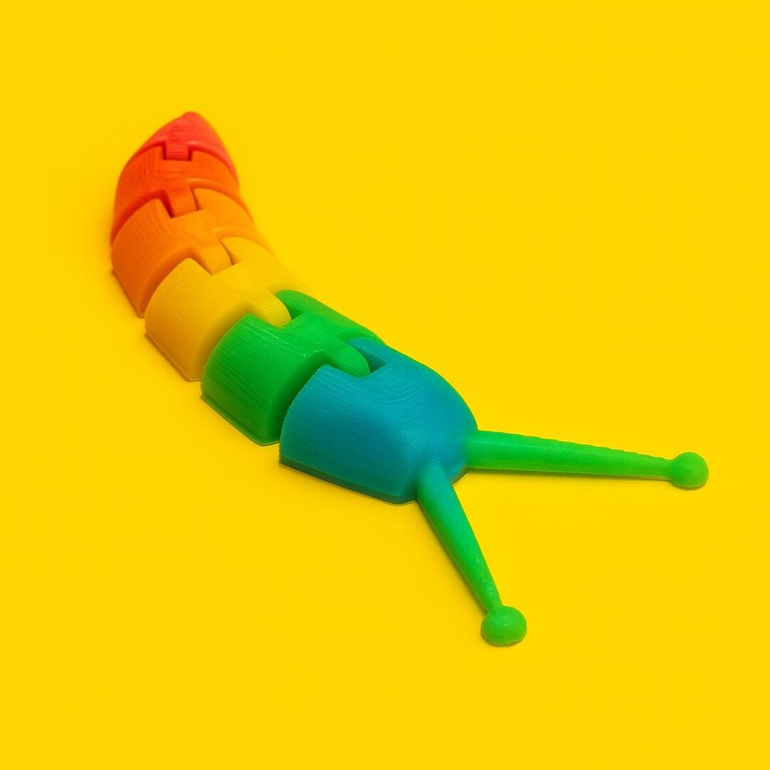 Articulated Slug STL Design | 3D Printable Flexi Slug Toy | Wiggly Slug ...