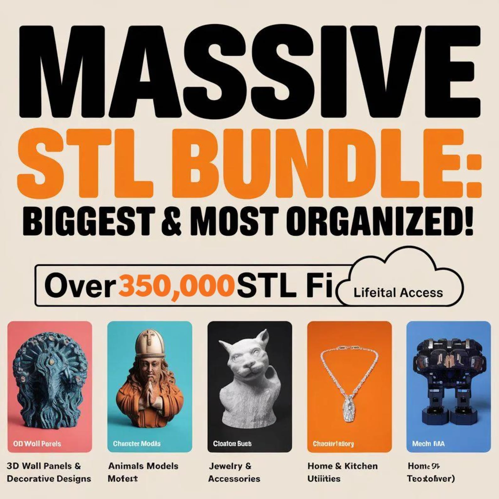 Massive STL 3D Print Files Bundle | Organized Categories (instant ...