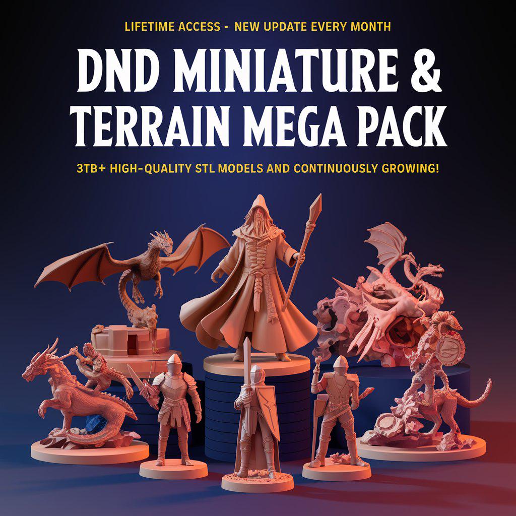MEGA Dnd, Miniatures & Terrain STL Bundle | Massive 3D Printing ...