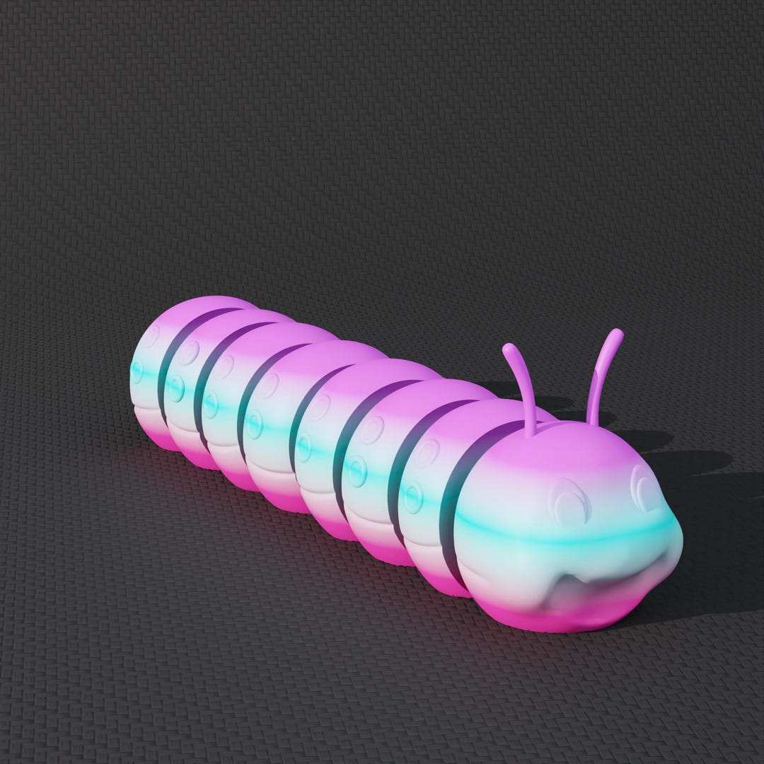 Flexi Caterpillar STL File | Articulated Movable Worm 3D Model - Etsy