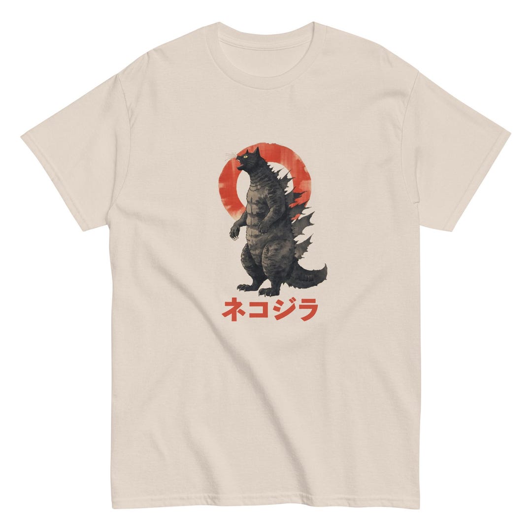 Catzilla T-shirt, Godzilla, Japanese Design, Gift, Monster Cat, Cat ...
