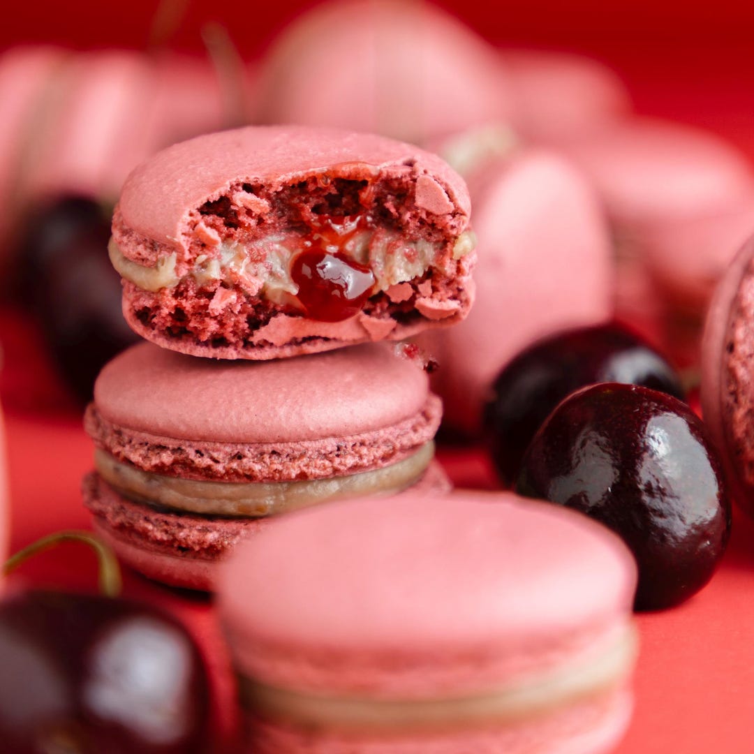 Cherry Cheesecake Macarons: Gourmet French Macaron Gift Box - Etsy