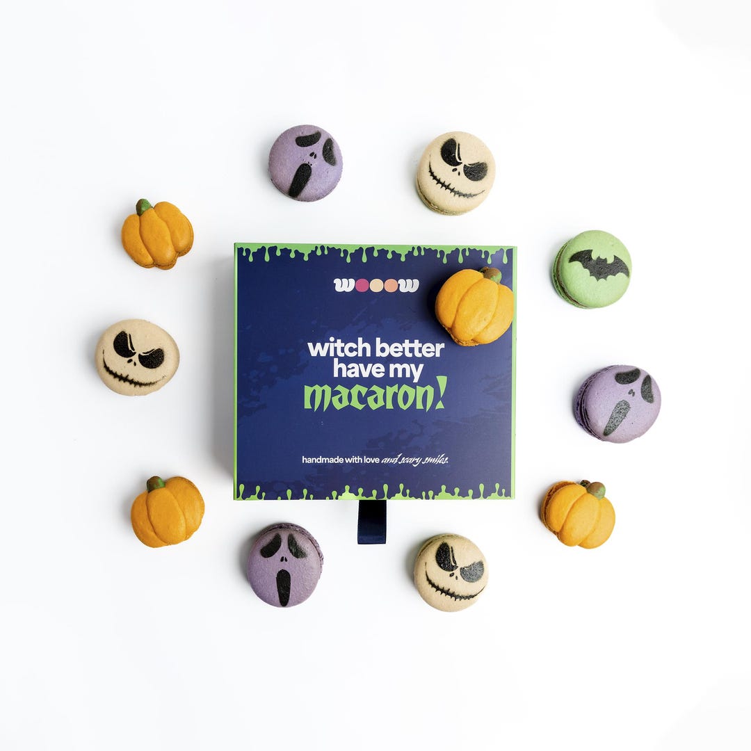 Halloween Macarons Gift Box: Spooky Gourmet French Cookies - Etsy
