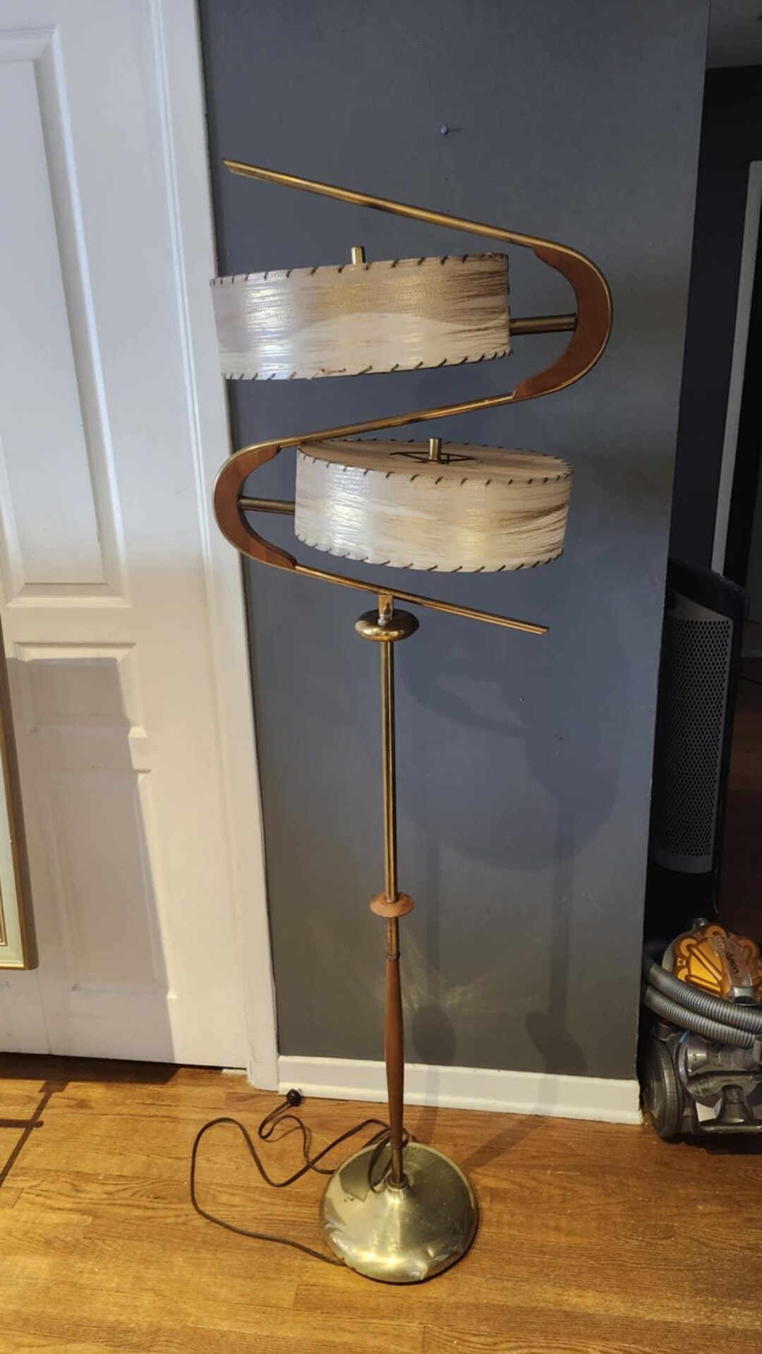Classic Mid Century Modern Parchment Shades Floor Lamp. "z' Lamp by ...