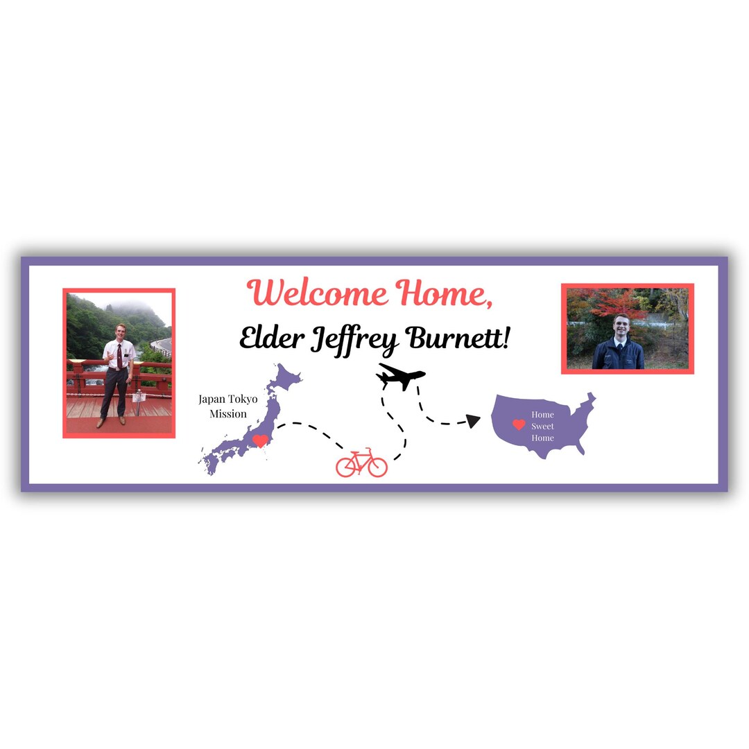 LDS Missionary Banner | Welcome Home Sign | Customized DIGITAL FILE - Etsy