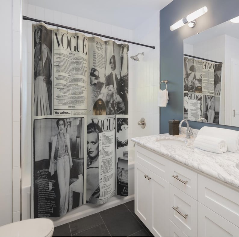 Chic Vogue Shower Curtain, Stylish Bathroom Decor, Fashionista Gift ...