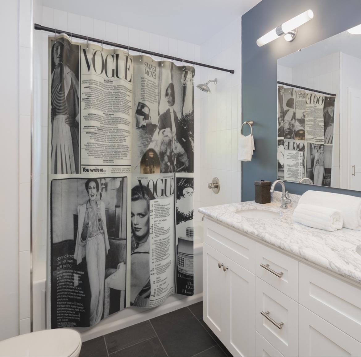 Chic Vogue Shower Curtain, Stylish Bathroom Decor, Fashionista Gift ...