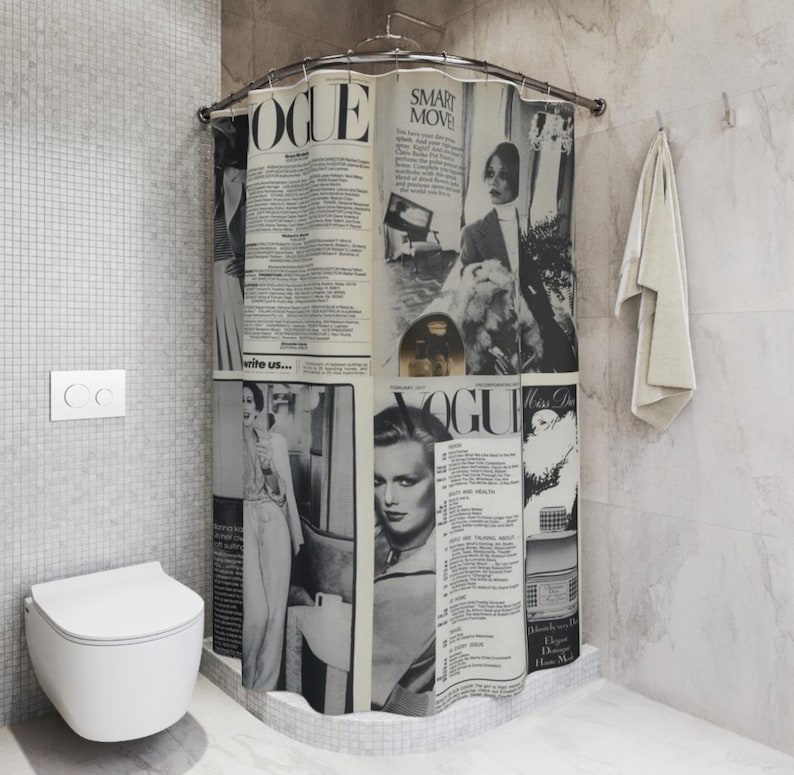Chic Vogue Shower Curtain, Stylish Bathroom Decor, Fashionista Gift ...