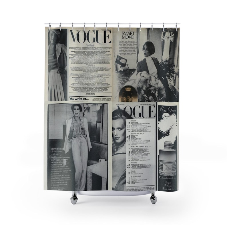 Chic Vogue Shower Curtain, Stylish Bathroom Decor, Fashionista Gift ...