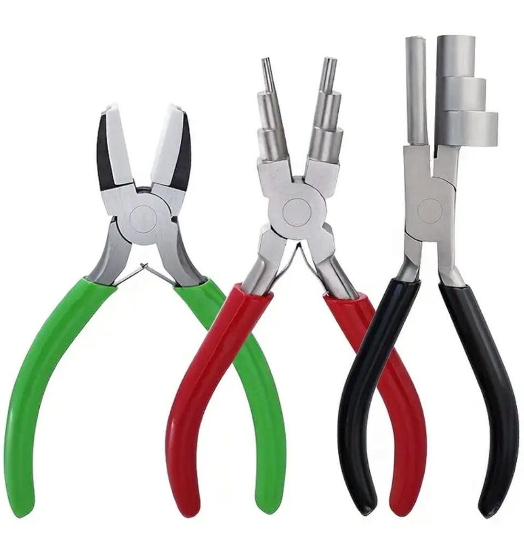 3 Piece Precision Pliers Set: Nylon Flat Nose Pliers and Wire Looping ...
