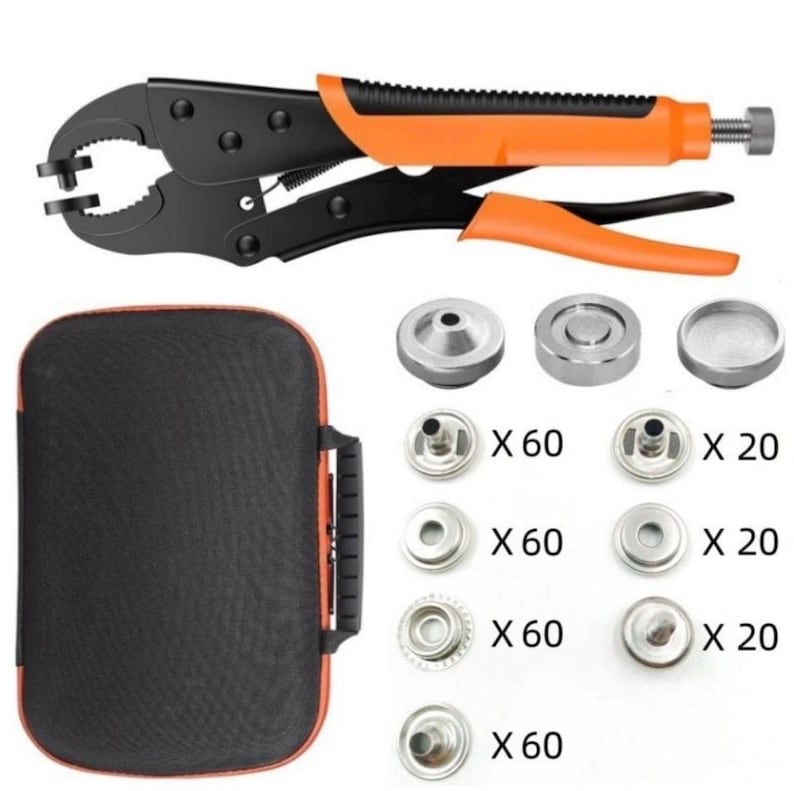305PCS Heavy Duty Snap Fastener Kit - Adjustable Snap Setter Tool for ...