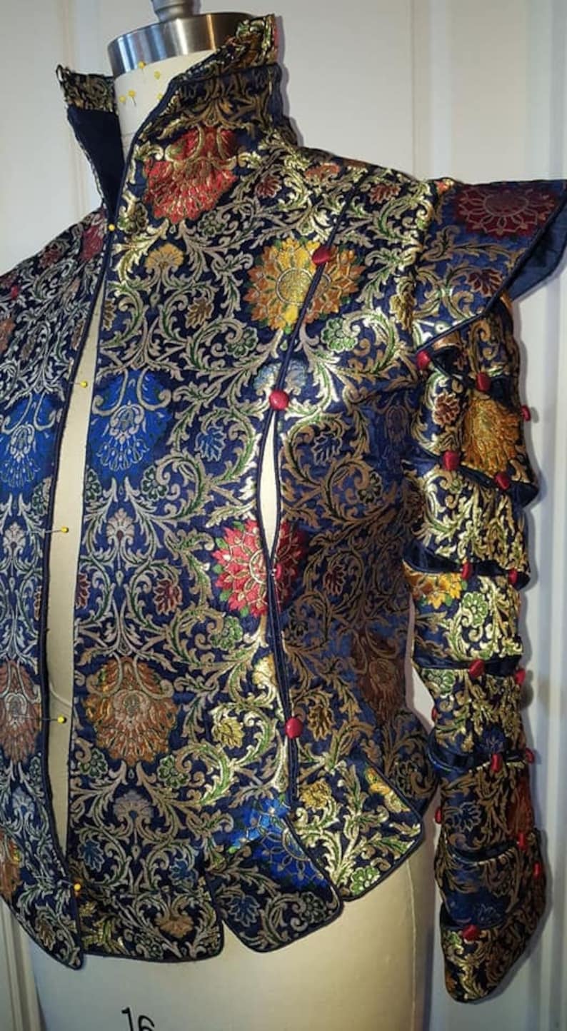 Men's Elizabethan DOUBLET With Spiral Paned Sleeves Renaissance Costume ...