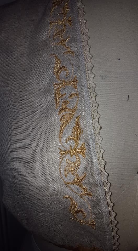 Women's PLUS SIZE Goldwork Embroidered Under Partlet, Renaissance ...
