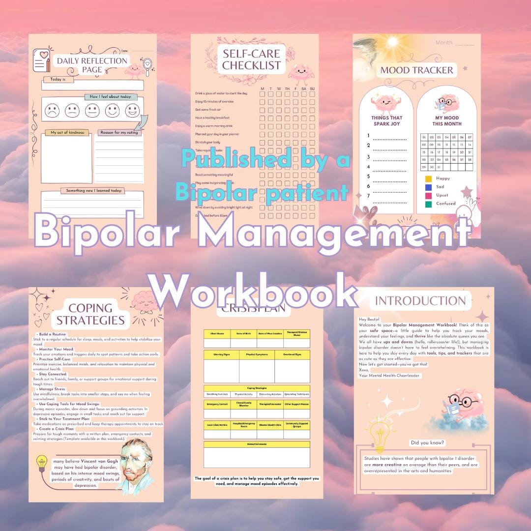 Workbook for Managing Bipolar Disorder, Incl. Mood Tracker, Self-care ...