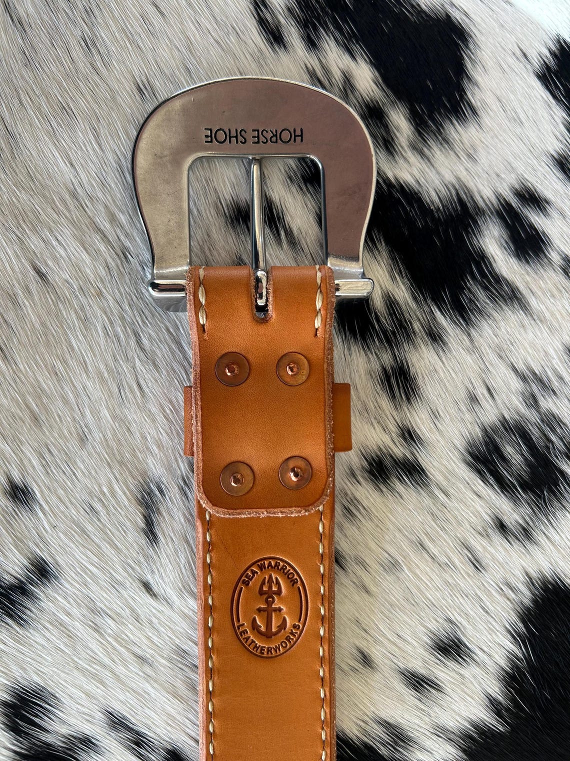 Hand Tooled Leather Belt - Arrow Head Stamp - Etsy