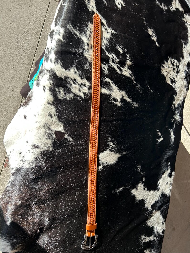 Hand Tooled Leather Belt - Arrow Head Stamp - Etsy