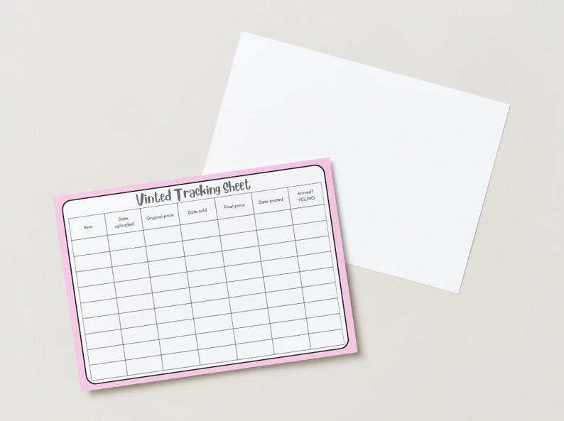 Vinted Tracking Sheet - Etsy