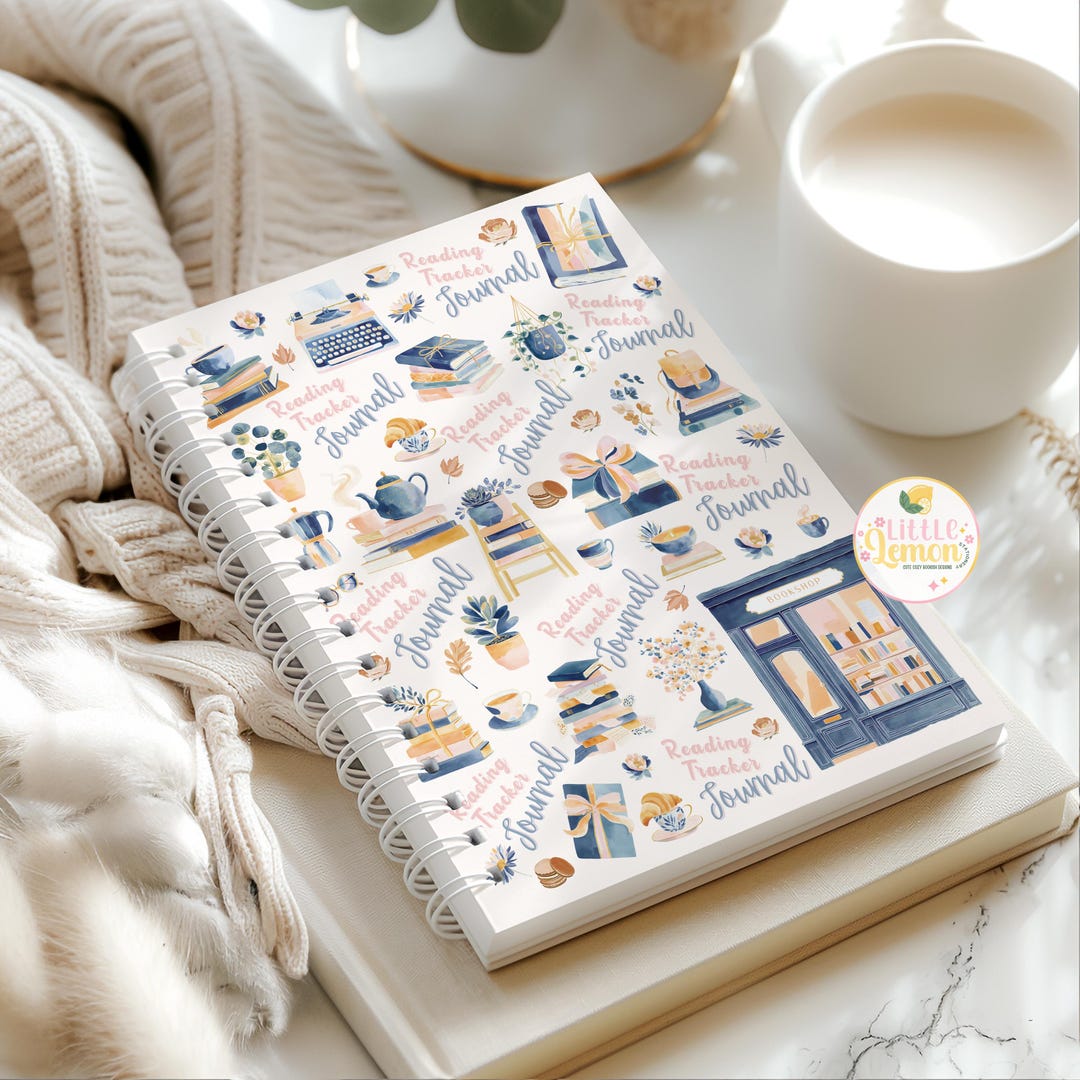 Floral French Book Cafe Reading Journal, Cozy Book Lover Keepsake - Etsy