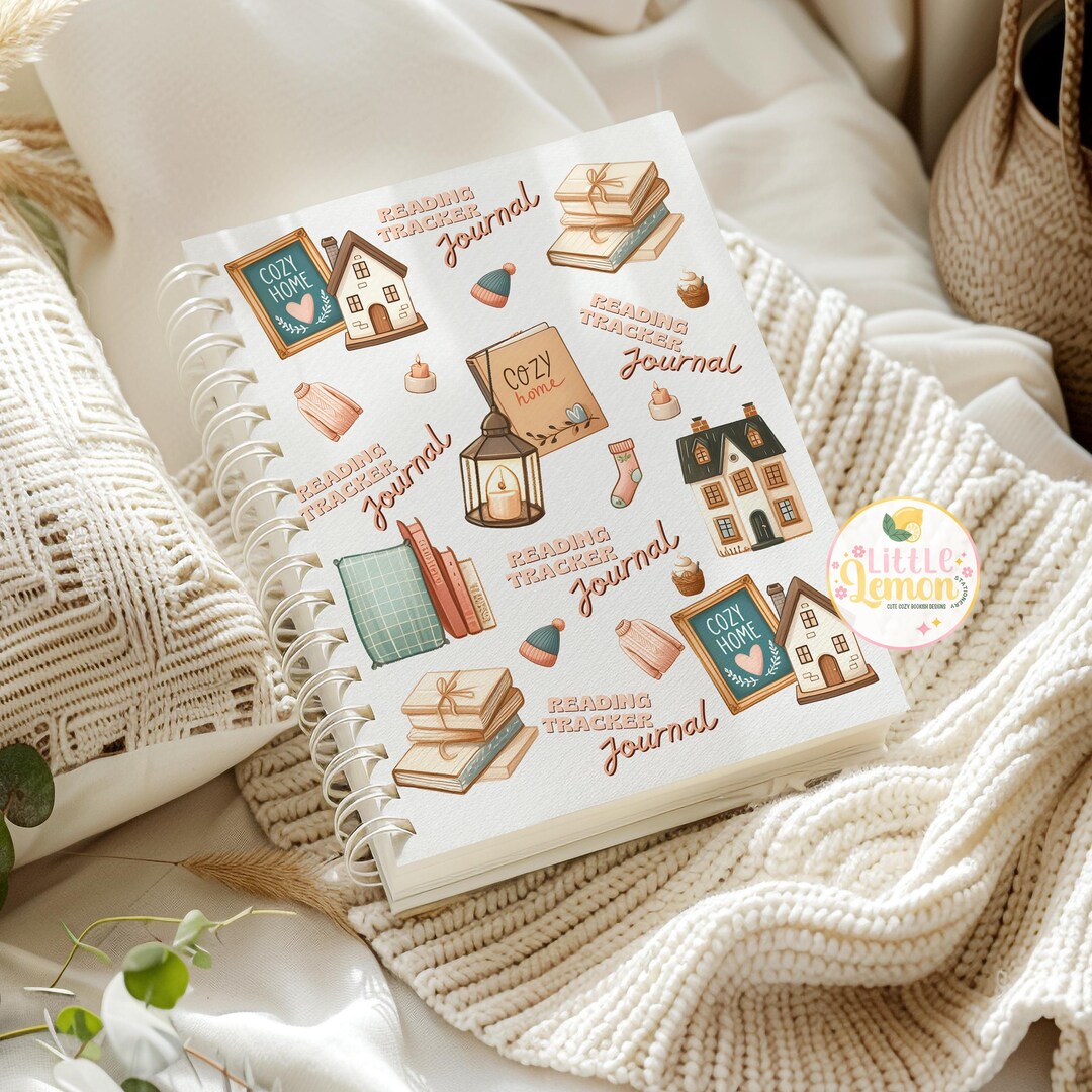 Cozy Hygge Reading Tracker Journal, Book Lover Reading Journal, Cozy ...