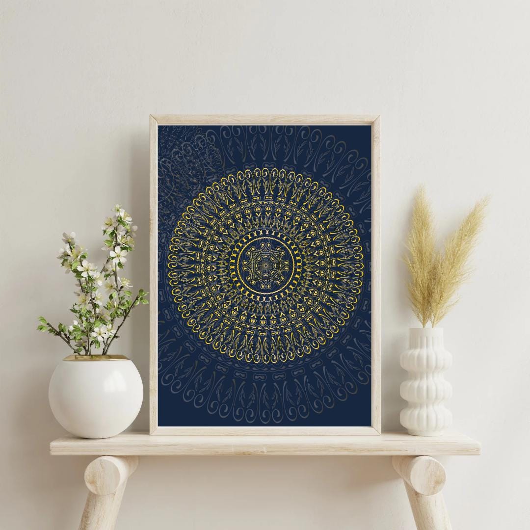 Ancient Mandala Art Printable, Zen Wall Art, Home Decor, Mandala Wall ...