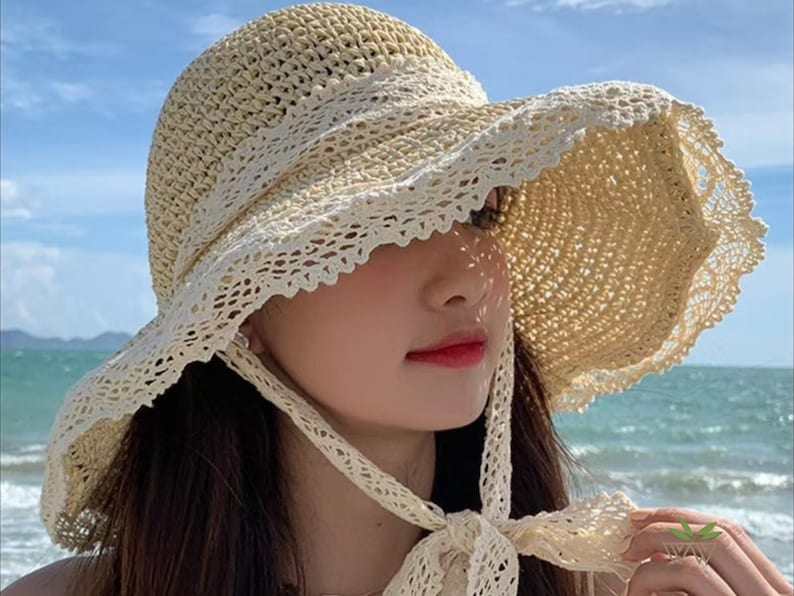 Elegant Straw Hat | Handwoven Raffia Sun Hat | Wide Brim Summer Hat for ...