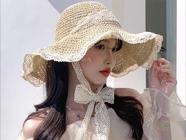 Elegant Straw Hat | Handwoven Raffia Sun Hat | Wide Brim Summer Hat for ...