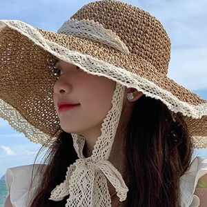Elegant Straw Hat | Handwoven Raffia Sun Hat | Wide Brim Summer Hat for ...