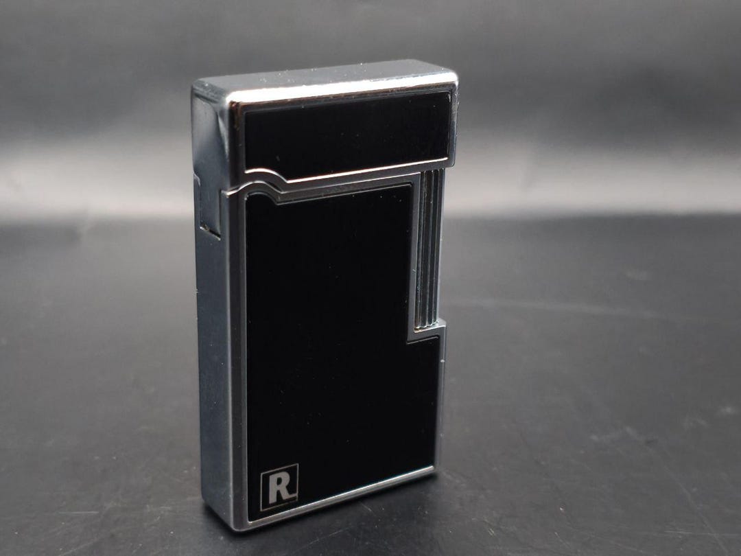 Vintage Ronson Butane Lighter – Black & Silver – Slim Design – Working ...