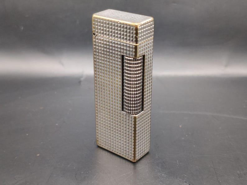 Vintage Dunhill Butane Lighter – Engine Turned Silver Tone – Swiss Made ...