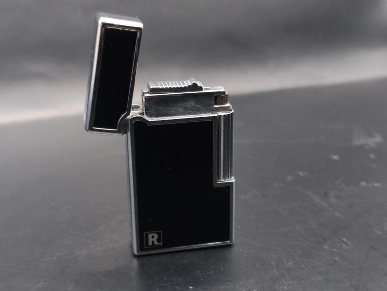 Vintage Ronson Butane Lighter – Black & Silver – Slim Design – Working ...