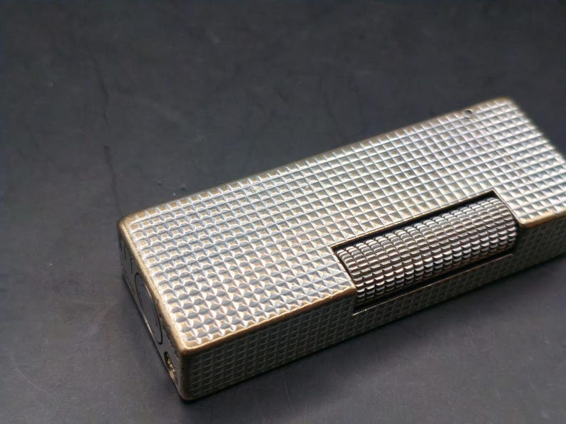 Vintage Dunhill Butane Lighter – Engine Turned Silver Tone – Swiss Made ...