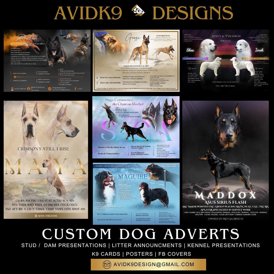 Custom Graphics for Breeders, Litter Announcements, Kennel ...