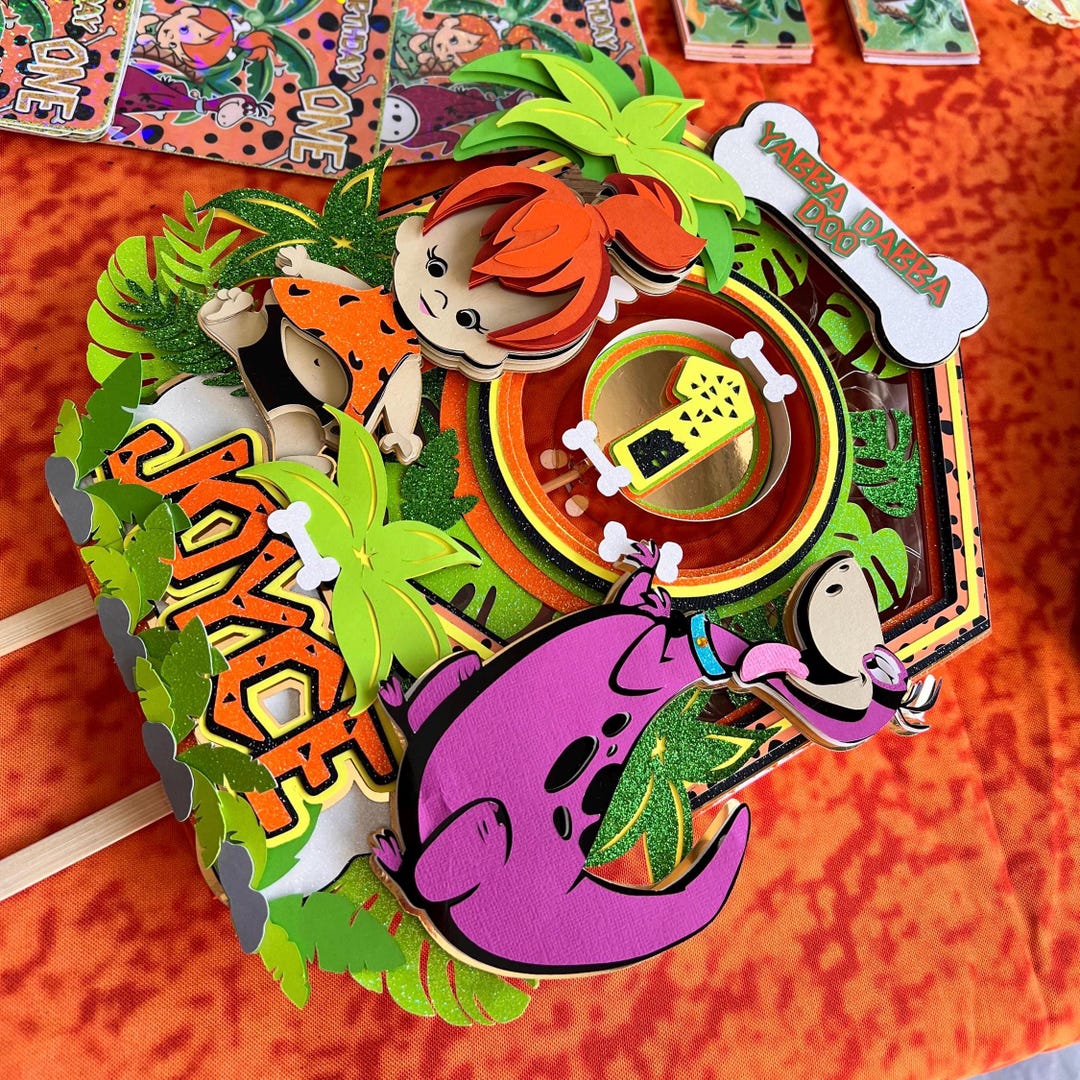 Pebbles Flintstones Cake Topper: 3D Party Decoration With Lights ...