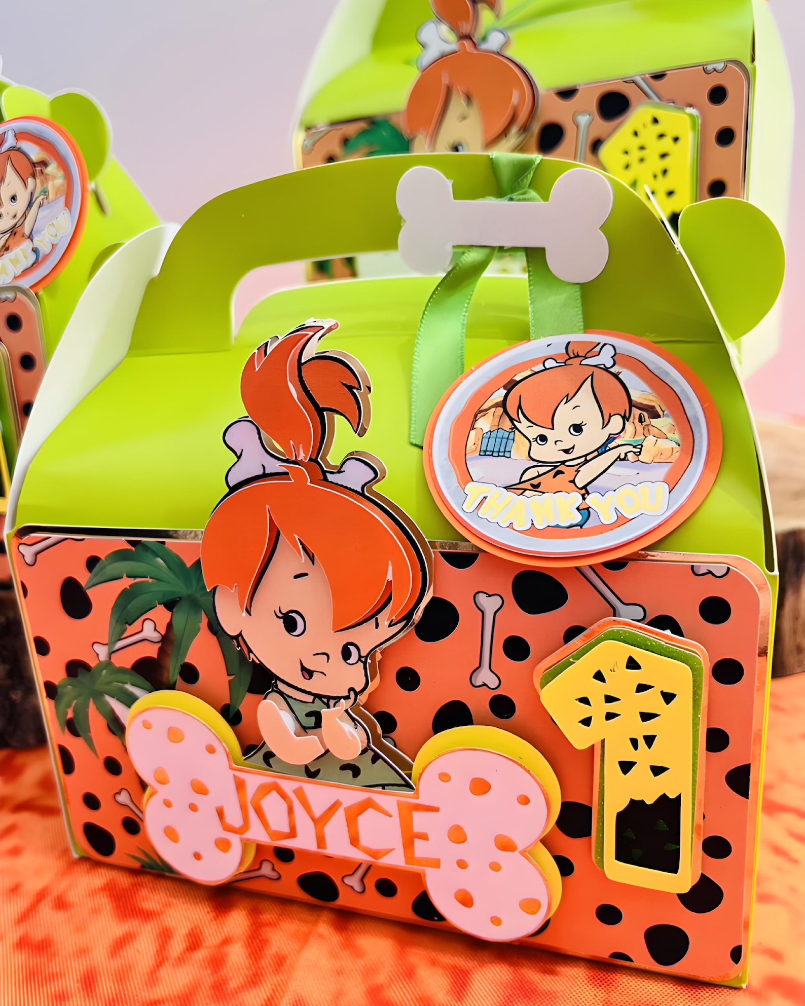 Pebbles Party Favor Treat Boxes Flintstones Party Decoration Supplies ...