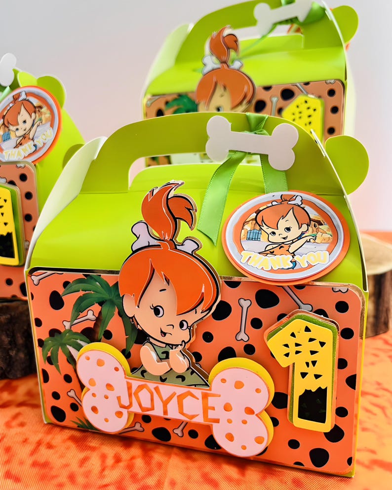 Pebbles Flintstones Party Favor Boxes: Personalized Goodie Boxes - Etsy