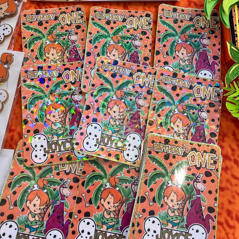 Pebbles Birthday Stickers Flintstones Capri Sun Juice Party Label for ...