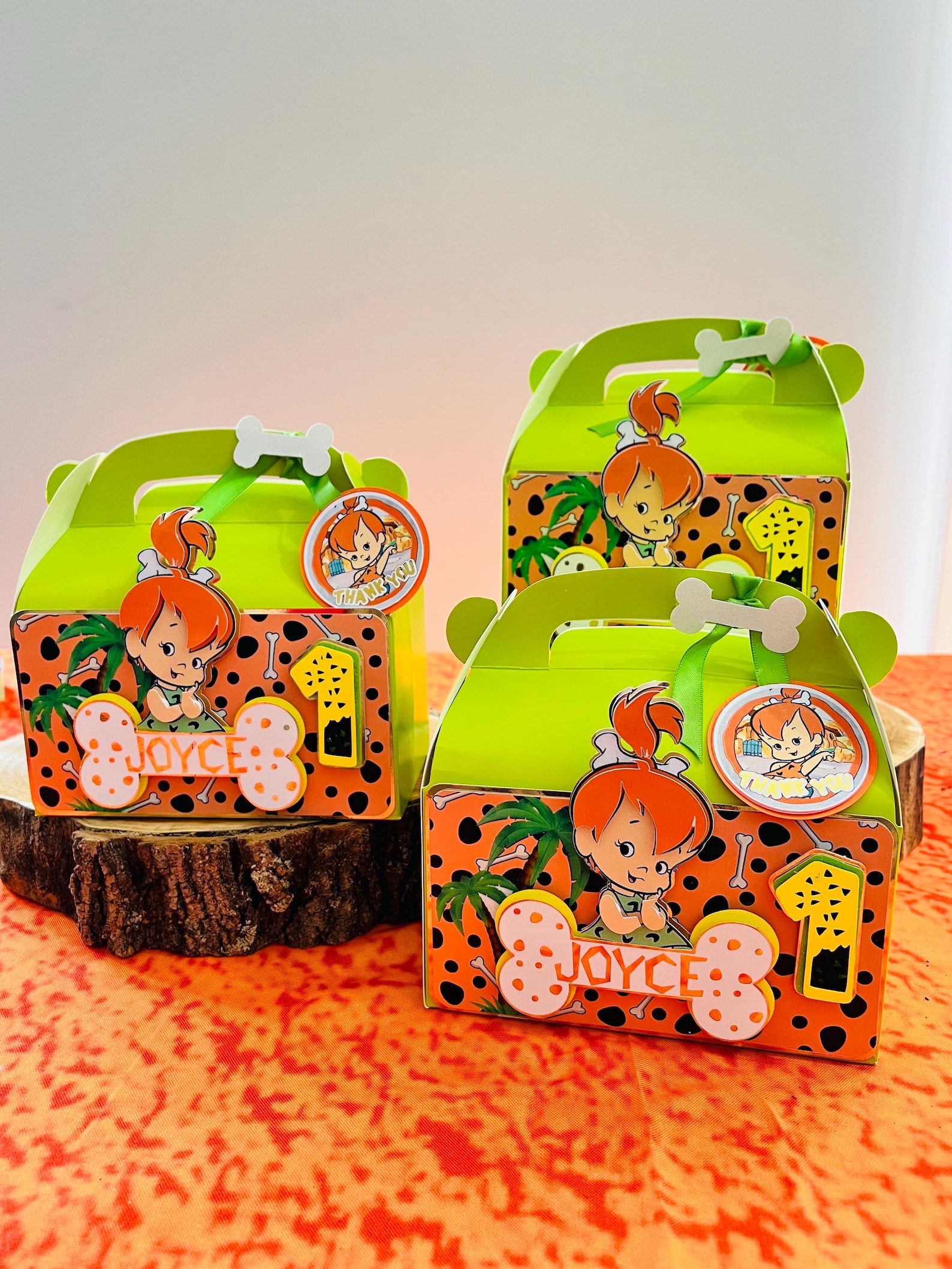 Pebbles Party Favor Treat Boxes Flintstones Party Decoration Supplies ...